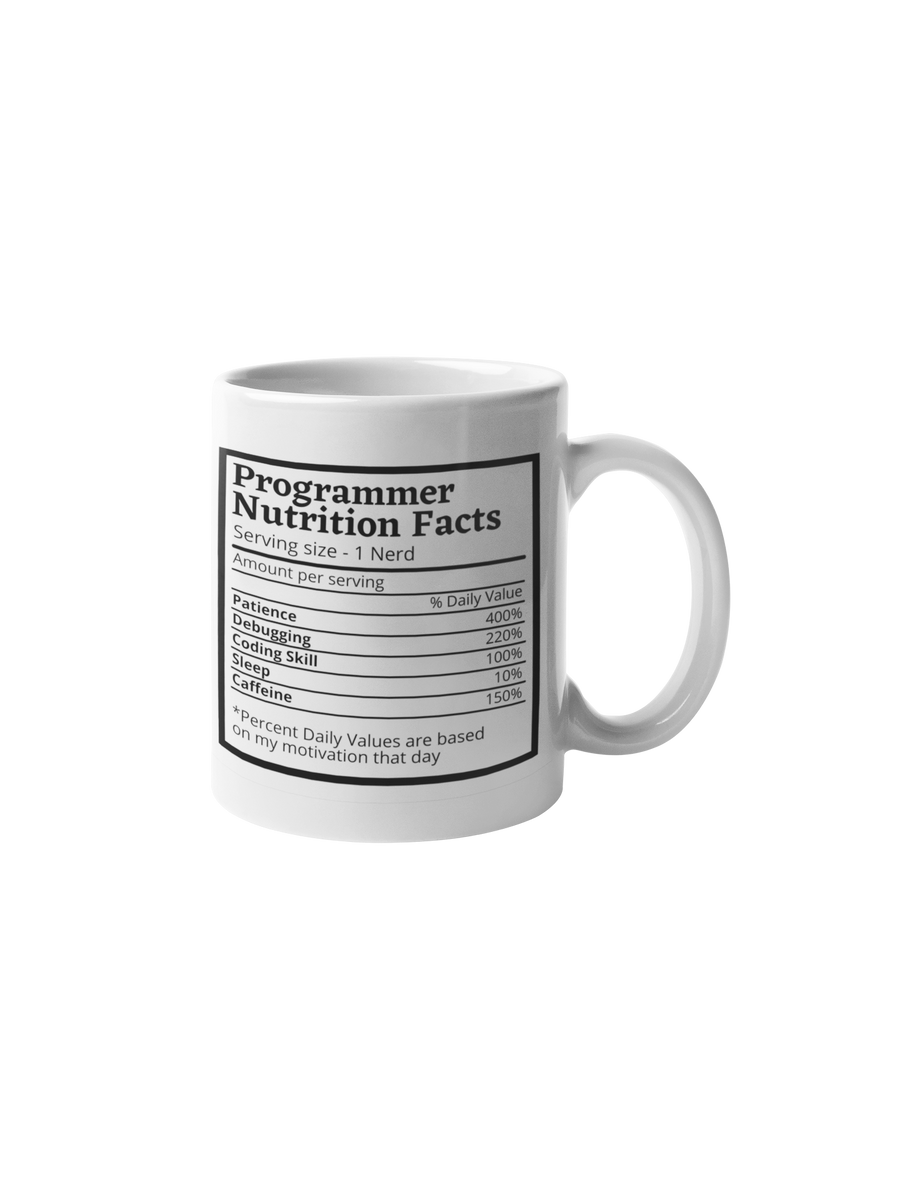 Programmer Nutrition Facts Mug – codebrew mugs